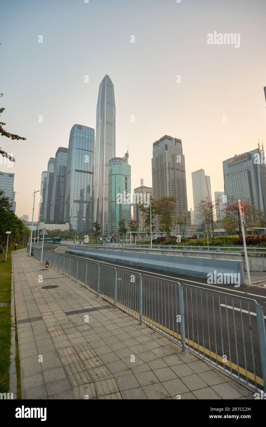 SHENZHEN, CHINA - 27 NOVEMBER, 2019: Shenzhen urban landscape during ...