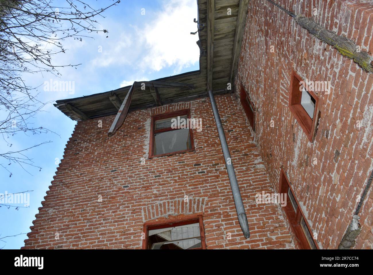 Haus, Mauer, Ziegelstein, Ziegelmauer, historisch, Jahrhundertwende ...