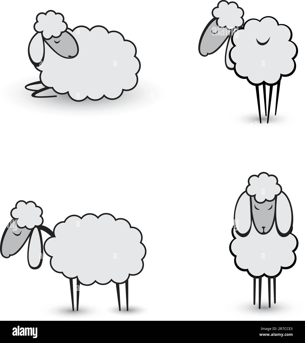 Group of three sheep Stock Vector Images - Alamy