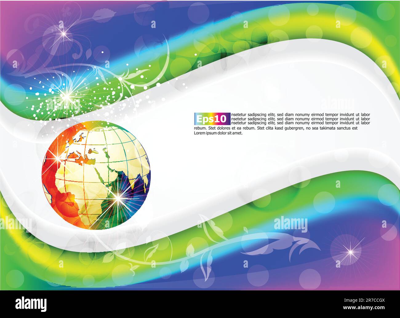 abstract colorful background with globe vector illustration Stock ...