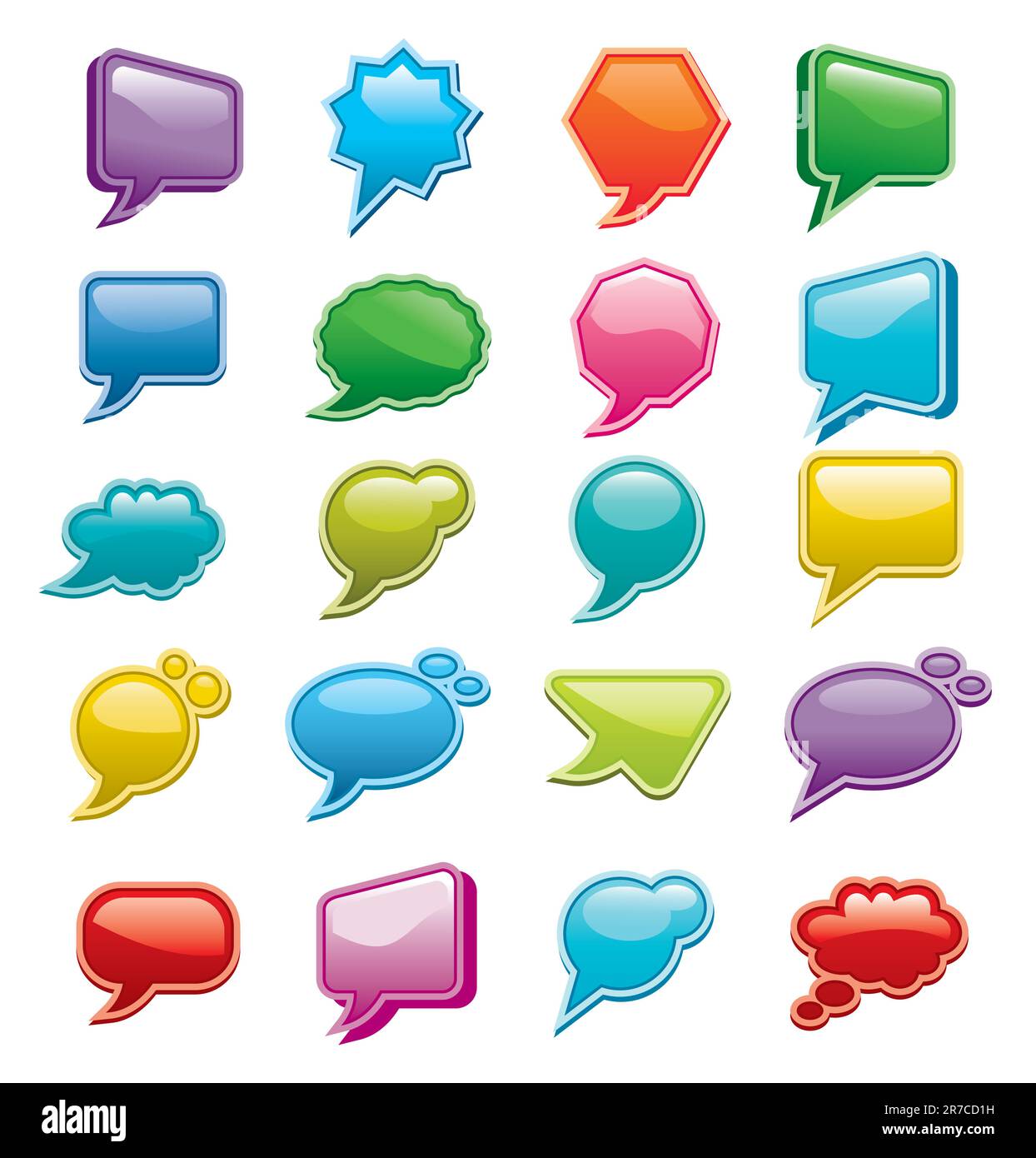 A colorful speech bubble set for web, various colors and styles.Vector ...