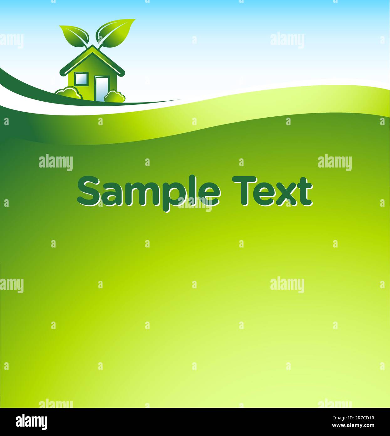 Green abstract vector template of corporate identity with Eco house and ...