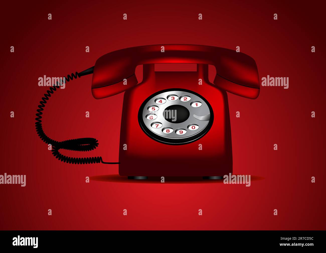 Red retro telephone Vector Illustration Stock Vector Image & Art - Alamy