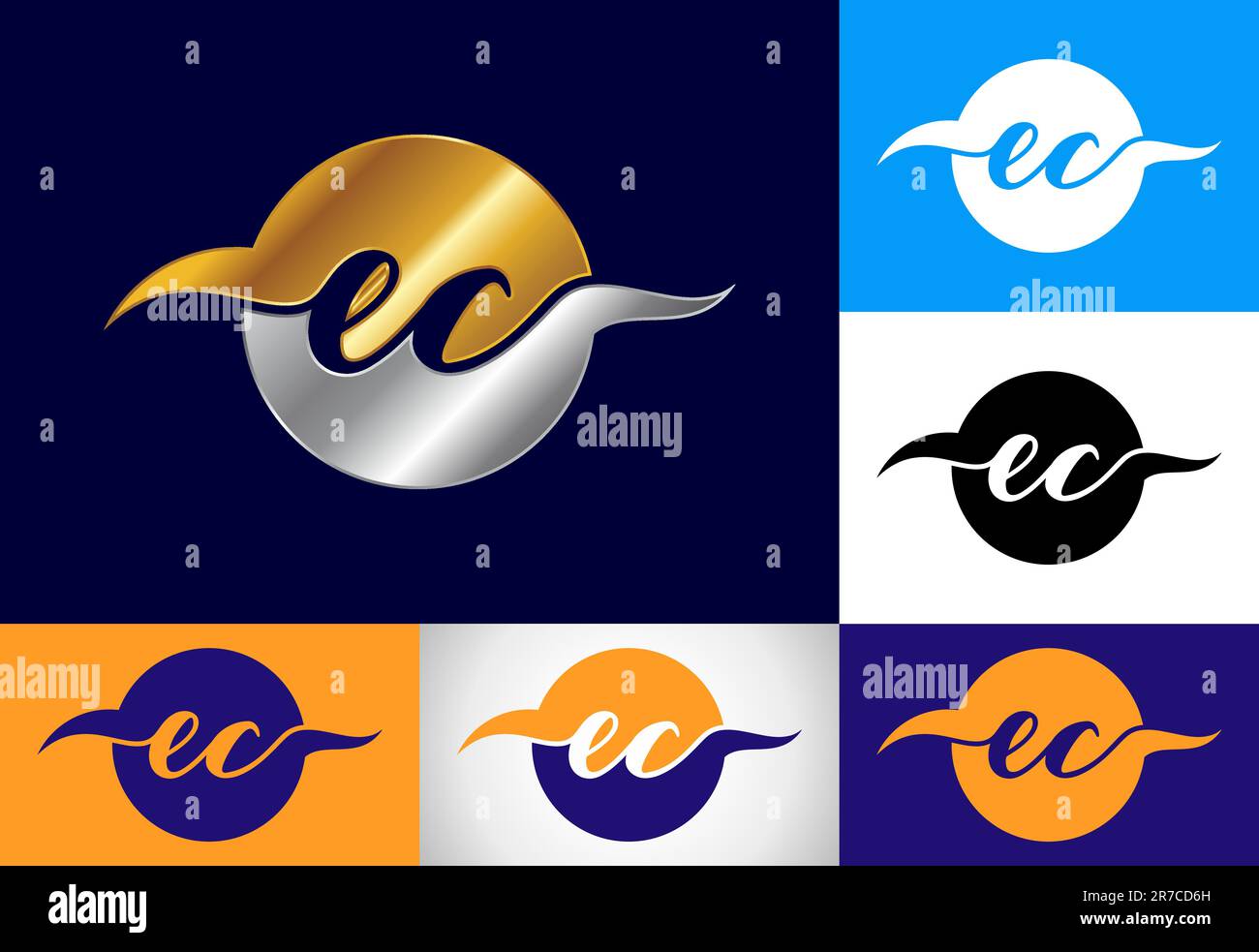 Initial Letter E C Logo Design Vector Template. Graphic Alphabet Symbol ...