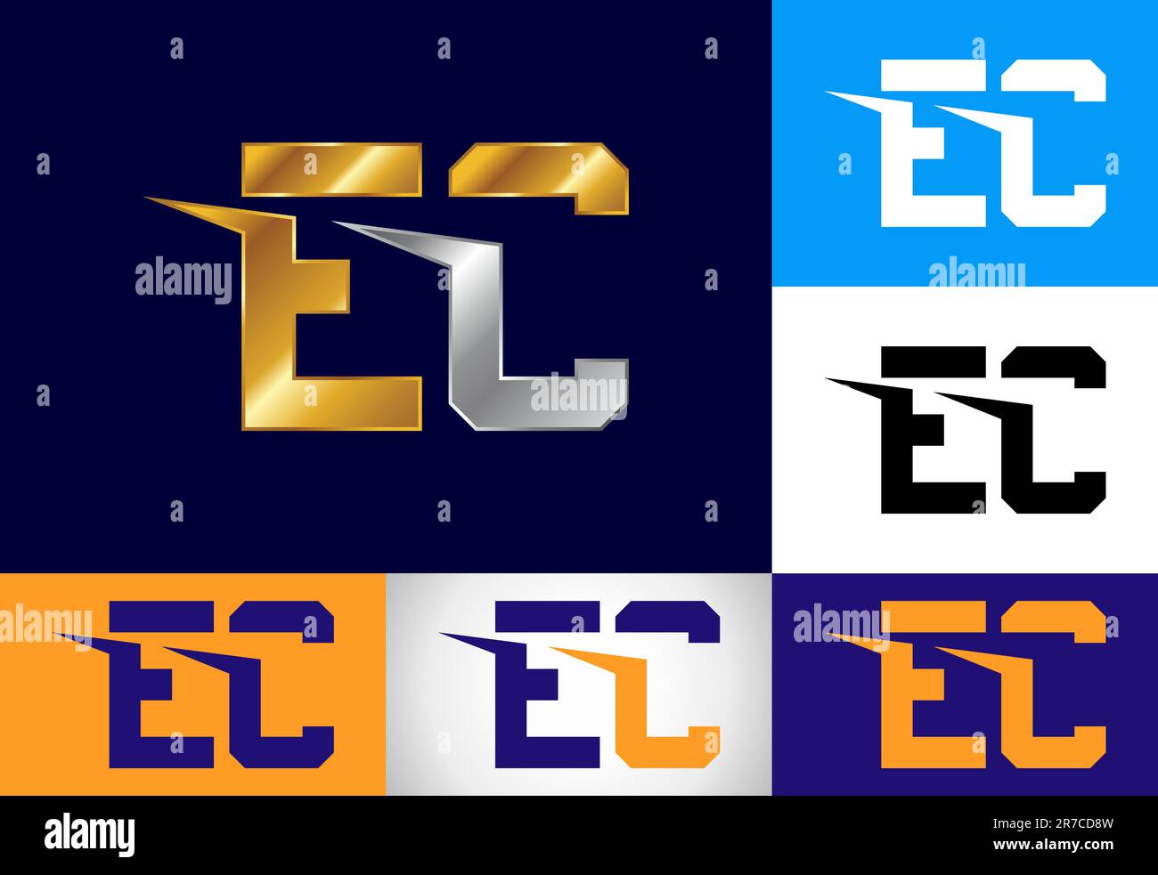 Initial Letter E C Logo Design Vector Template. Graphic Alphabet Symbol ...
