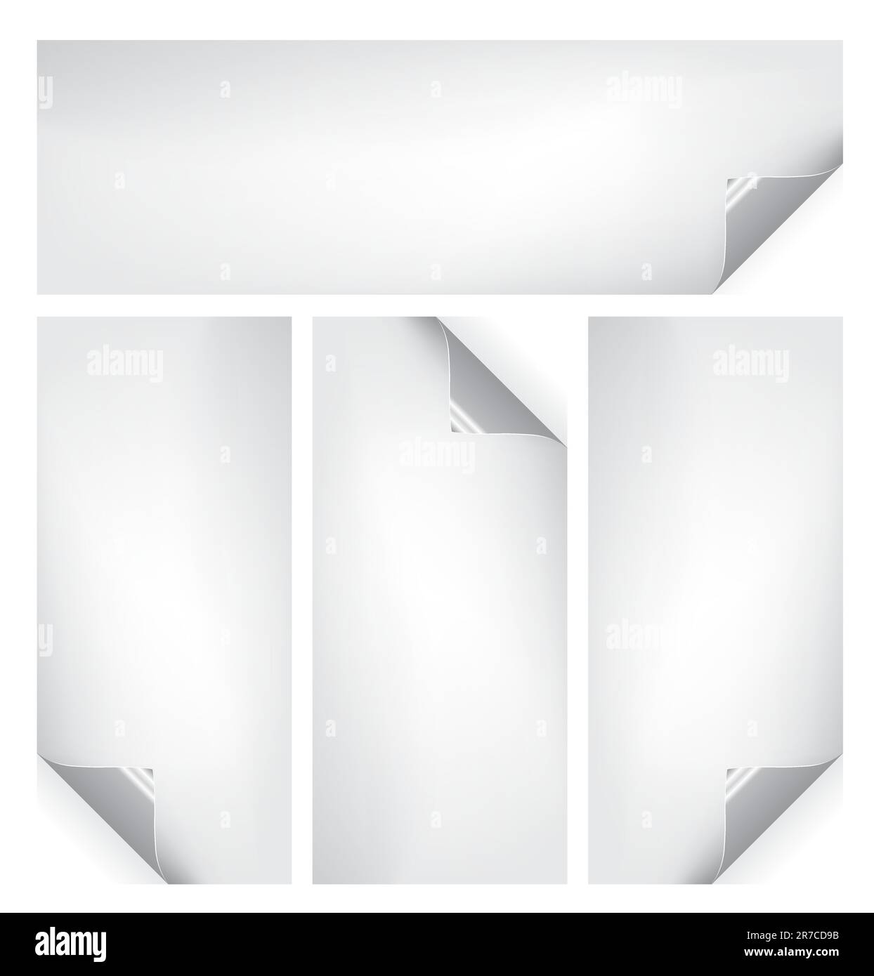 Vector set of realistic stickers with silver glossy covers for your ...