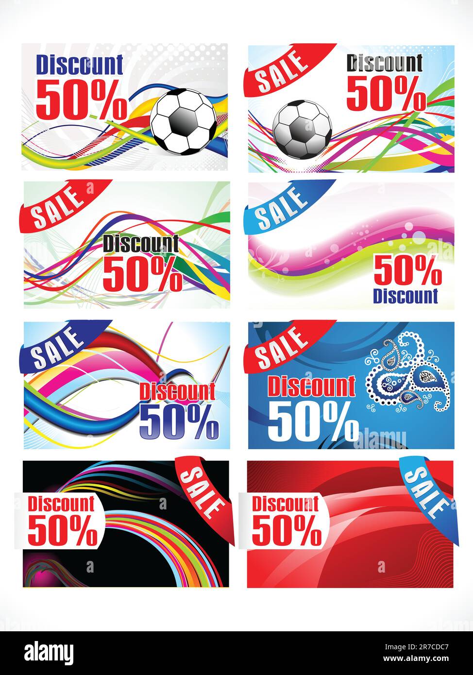 abstract multiple colorful discount card vector illustration Stock ...