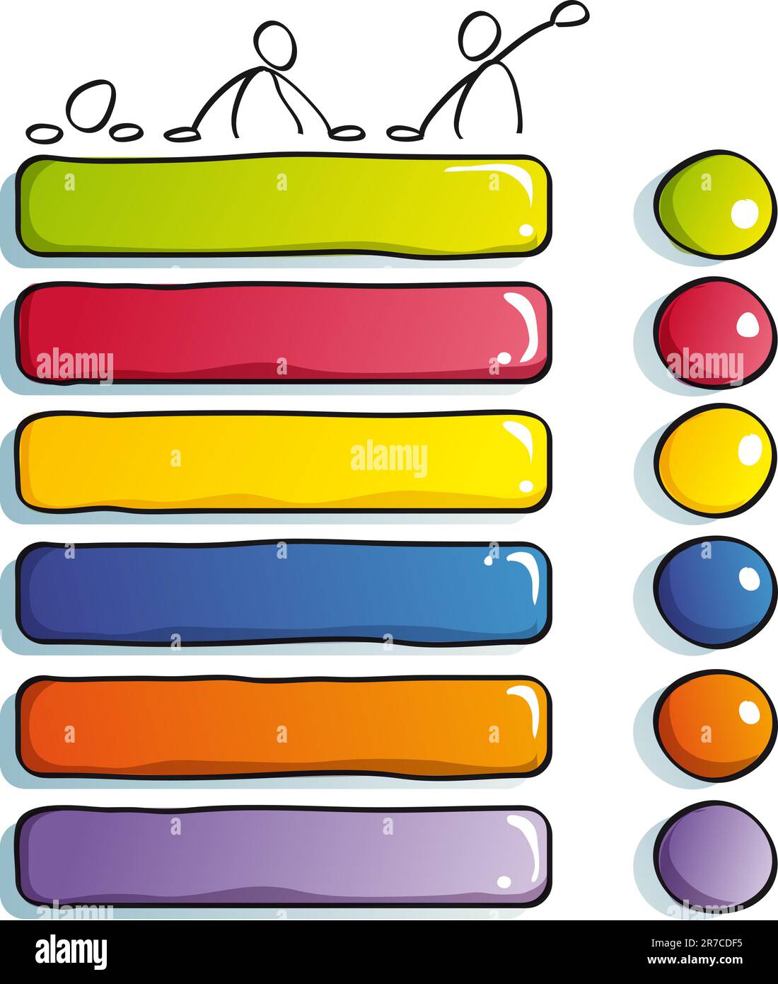 vector painted Buttons for children's web with guys to choose Stock ...