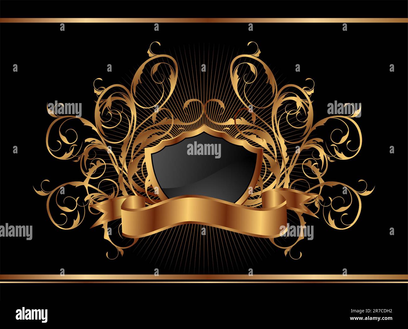 Illustration golden ornate frame for design - vector Stock Vector Image ...