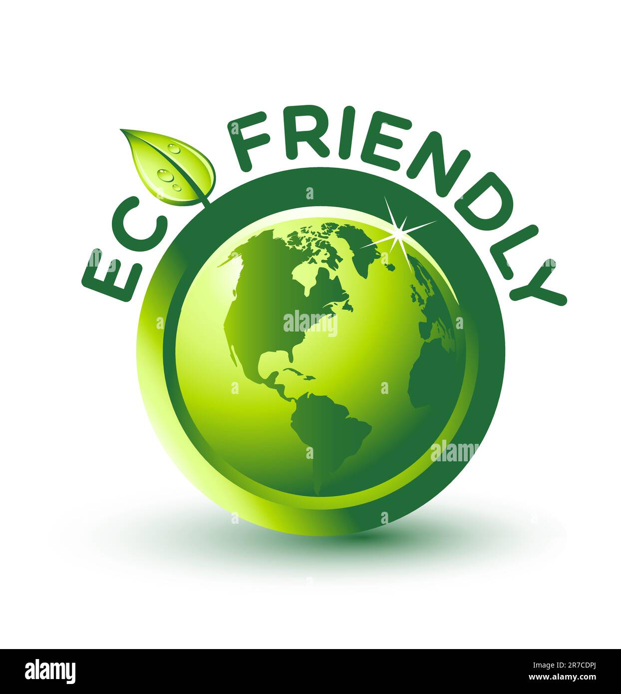 Vector illustration of Green ECO FRIENDLY label /button/logo; Eco ...