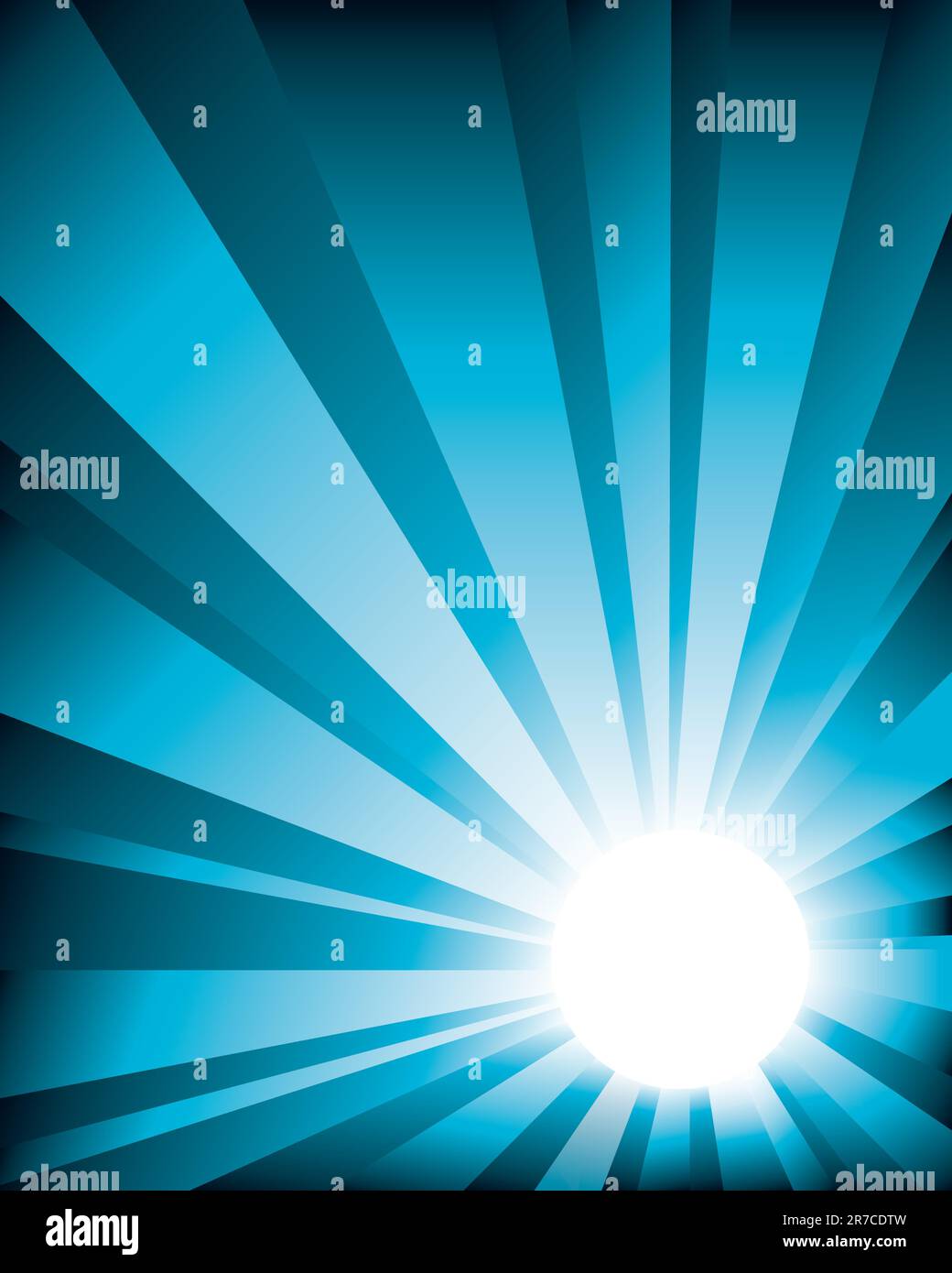 Vector illustration of Blue Wallpaper with Beams, special sunburst ...