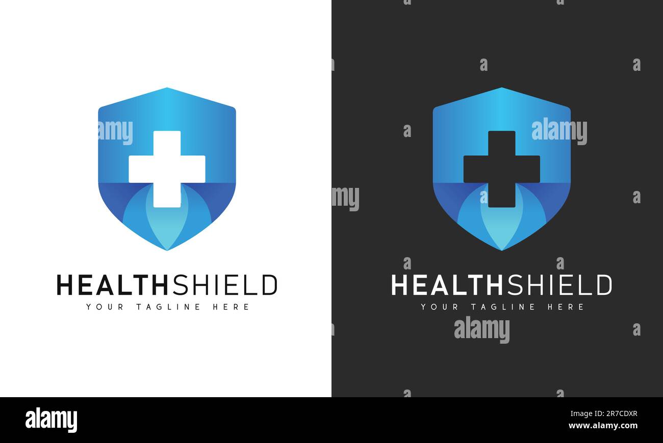 Health Care Shield Logo Design with Plus Sign Hospital Clinic Logotype ...