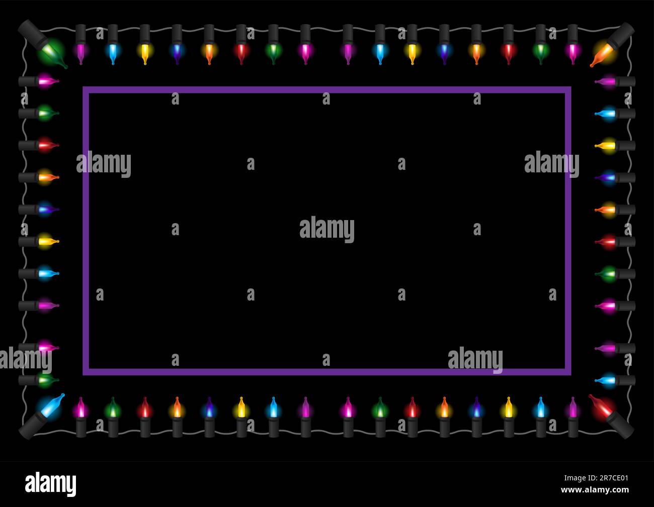 Christmas glow light border vector illustration Stock Vector Image ...