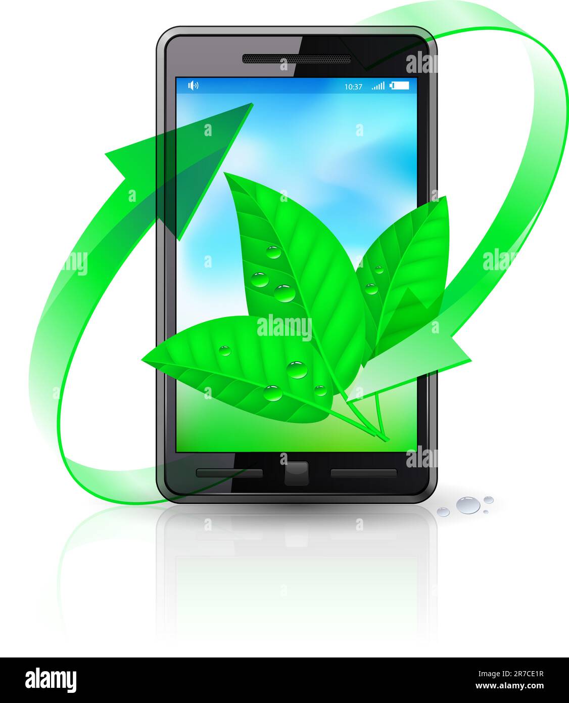 Mobile phone. Environmental energy. Illustration on white background ...