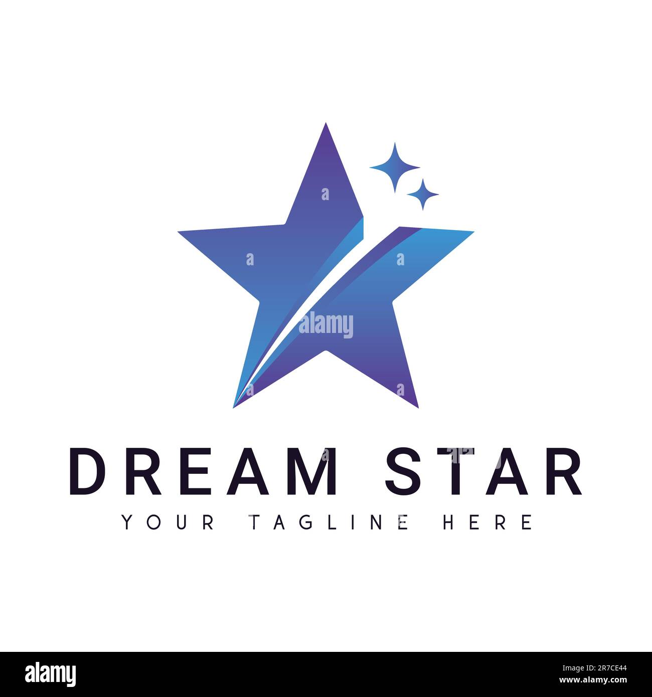 Reaching Dream Logo Design 3D Blue Star Logotype Stock Vector Image & Art - Alamy