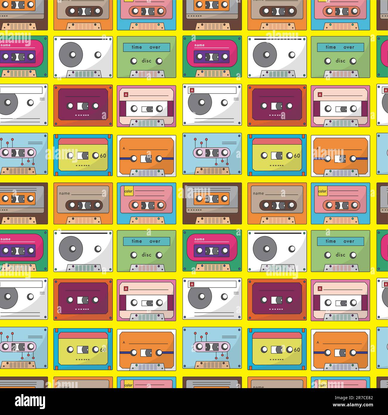 music tape seamless pattern Stock Vector Image & Art - Alamy