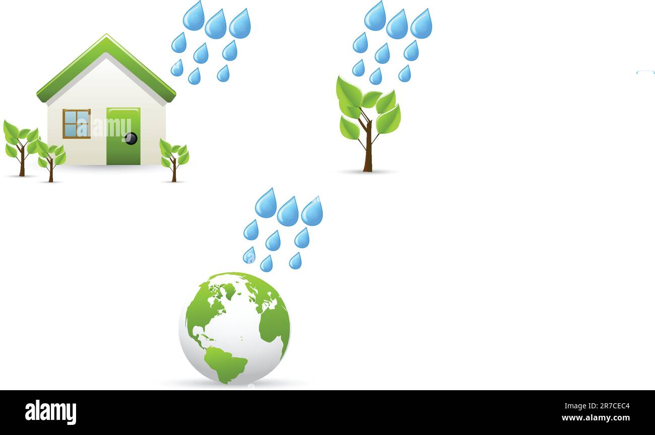 Rain tree Stock Vector Images - Alamy