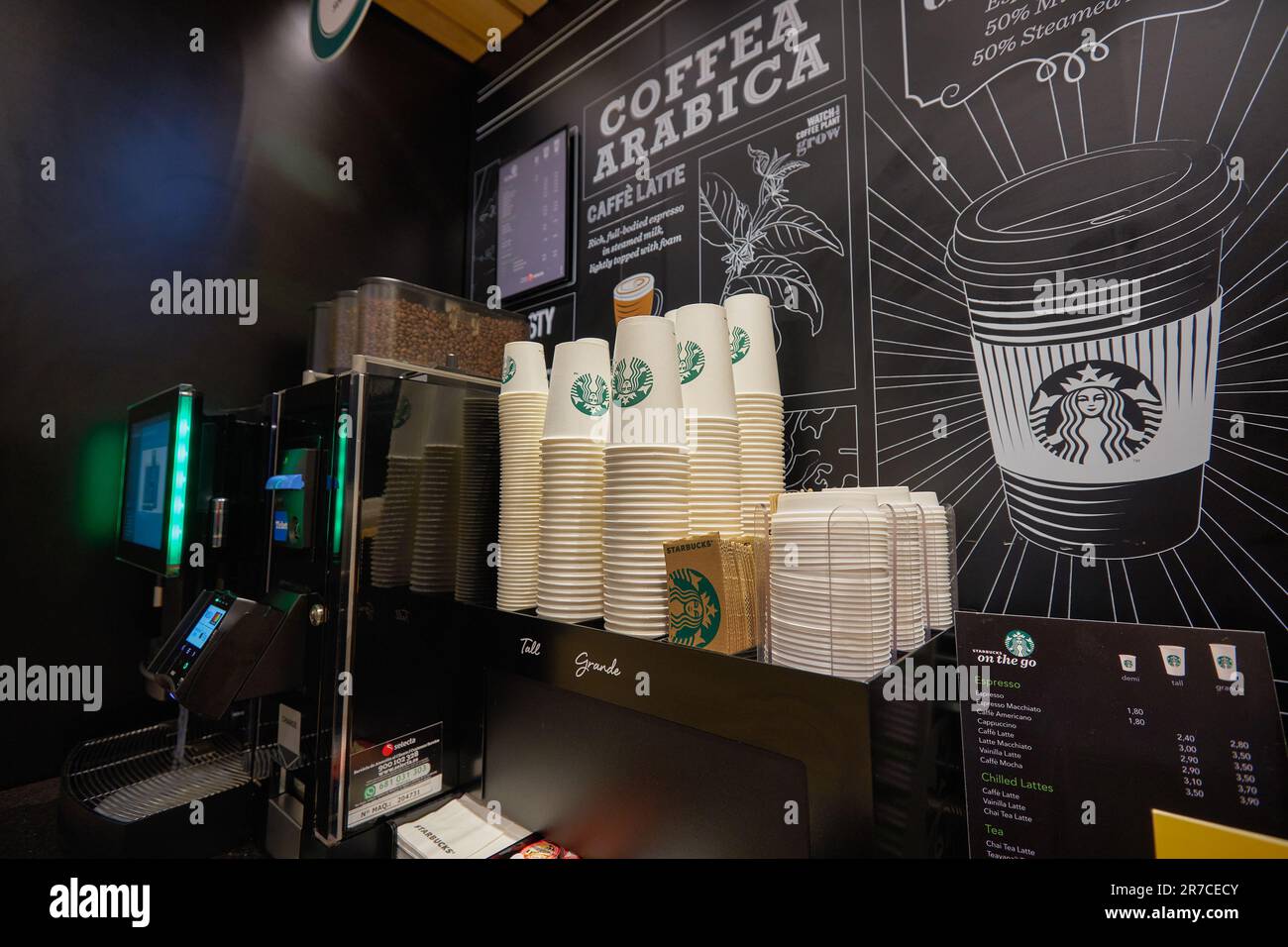 MADRID, SPAIN - CIRCA JANUARY, 2020: Starbucks at Madrid-Barajas ...