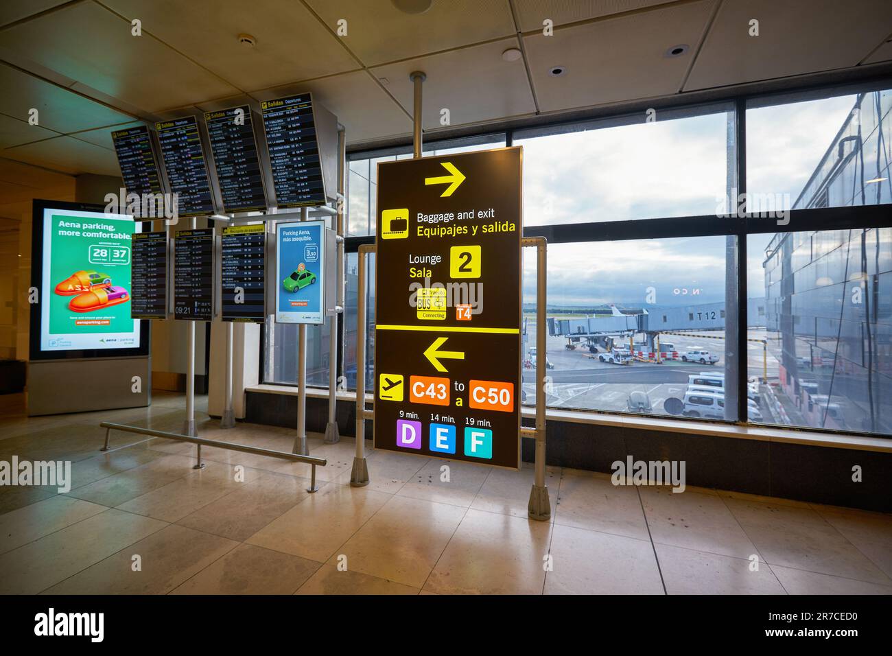 MADRID, SPAIN - CIRCA JANUARY, 2020: flight information display system ...