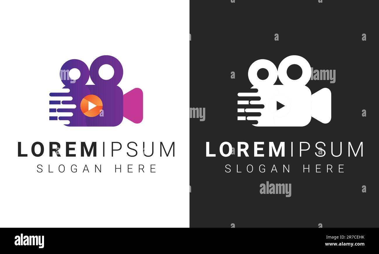 Cinema Reel Play Button Camera Logo Design Theater Logo Type Movie Play ...