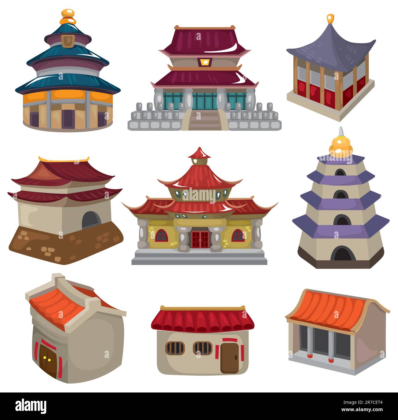 Chinese ancient wooden building Cut Out Stock Images & Pictures - Alamy