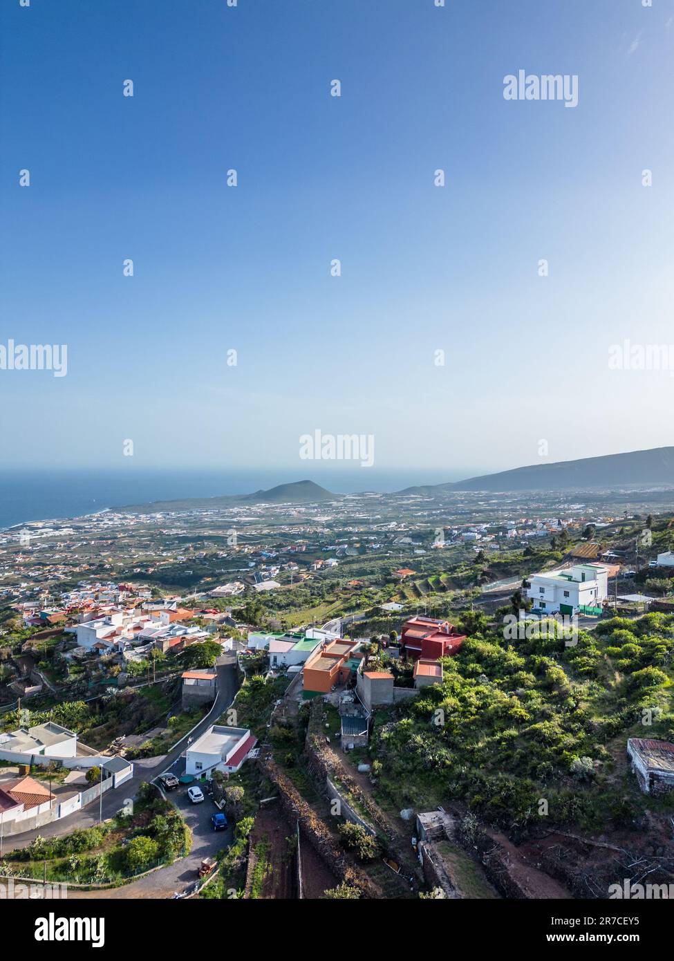An aerial view of Araya-Candelaria in Tenerife, a stunning island of ...