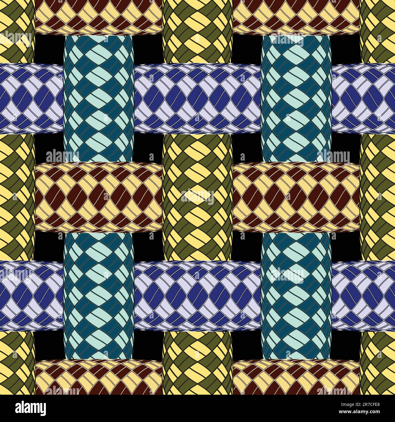 ropes realistic texture, abstract seamless pattern; vector art ...