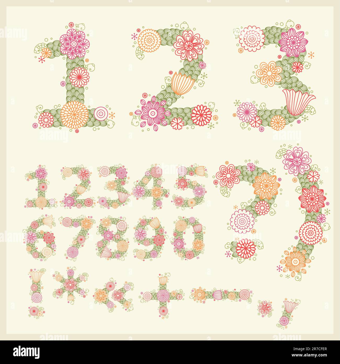 vector colorful flower font. Vector Illustration Stock Vector Image ...