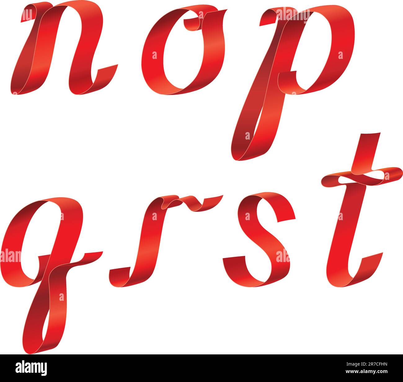 Vector alphabet from red ribbon Stock Vector Image & Art - Alamy