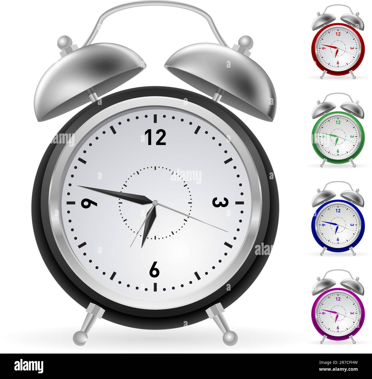 Realistic colorful clock. Illustration for design on white background ...