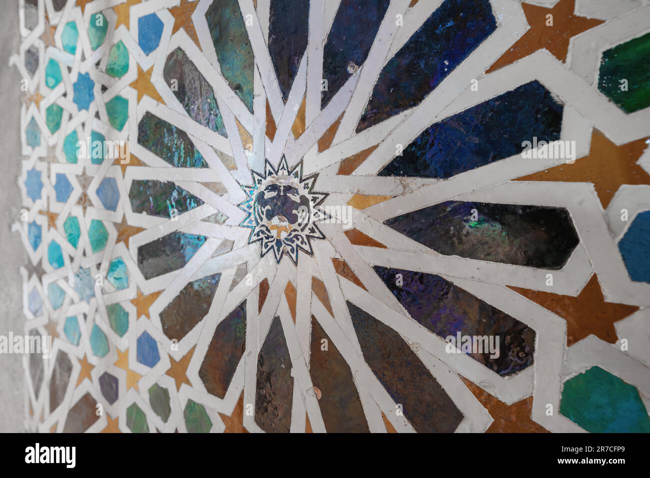 Mosaic tilework (Zellij) with double-headed eagle in the Council Hall ...