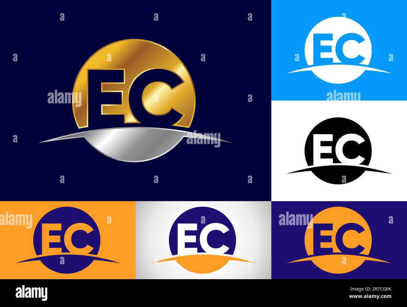 Initial Letter E C Logo Design Vector Template. Graphic Alphabet Symbol ...