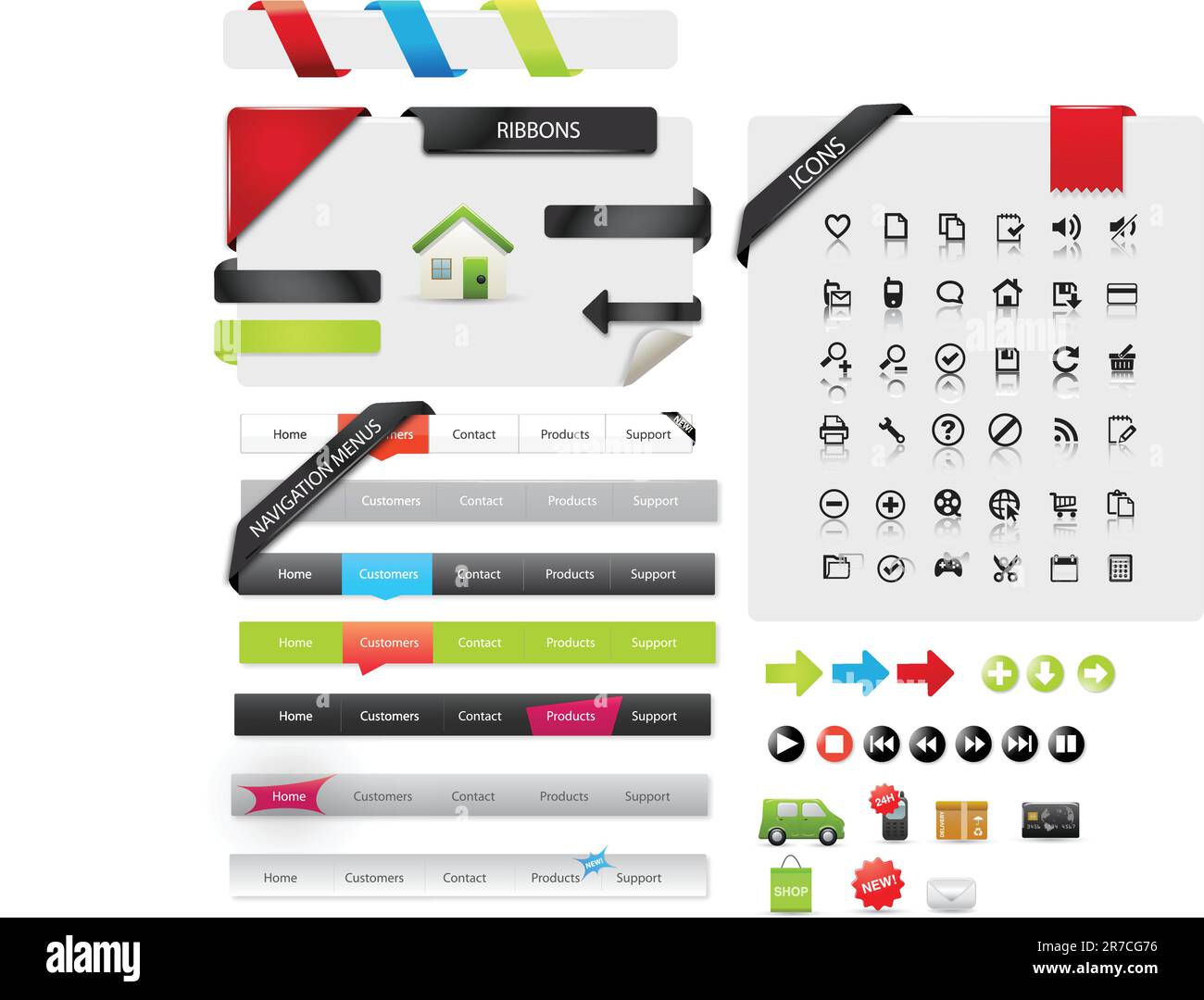 Large collection of web graphics Stock Vector Image & Art - Alamy