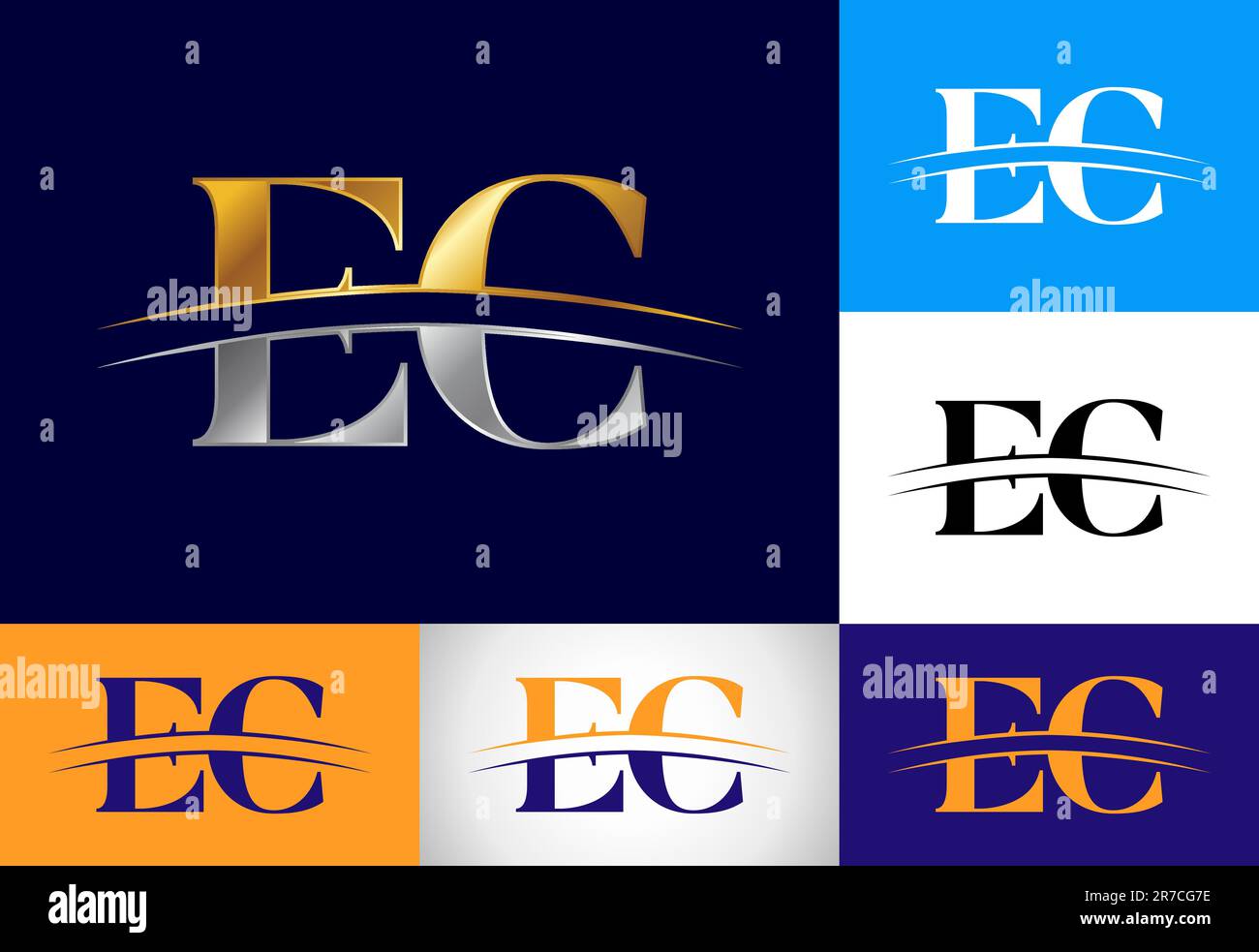 Initial Letter E C Logo Design Vector Template. Graphic Alphabet Symbol ...