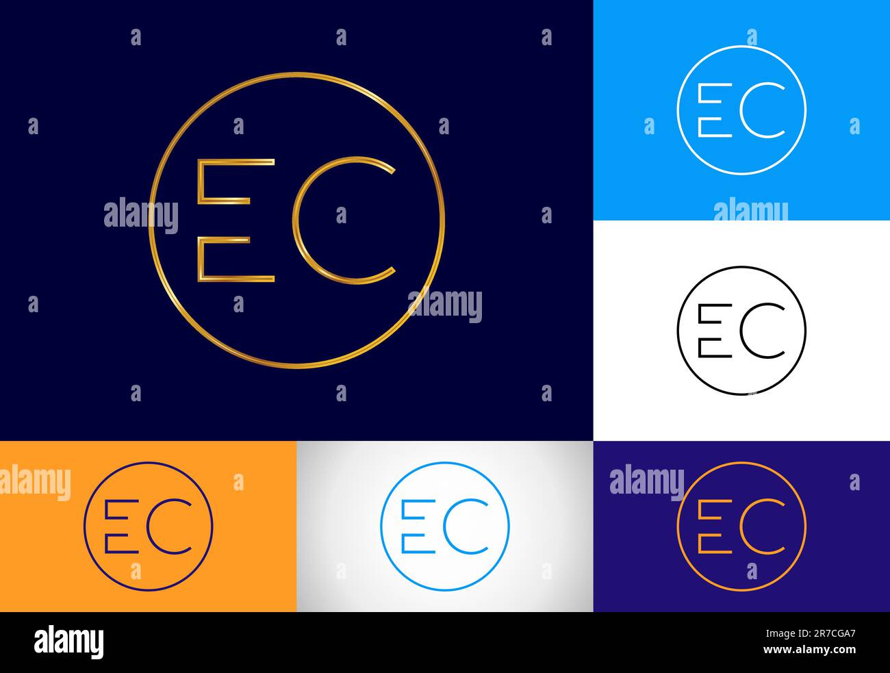 Initial Letter E C Logo Design Vector Template. Graphic Alphabet Symbol ...