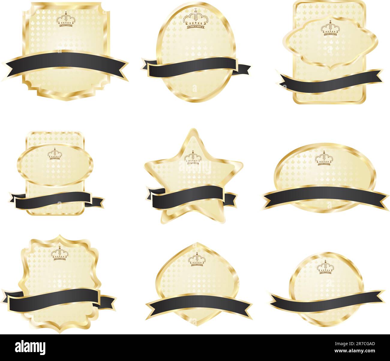 Golden vector frames hi-res stock photography and images - Alamy