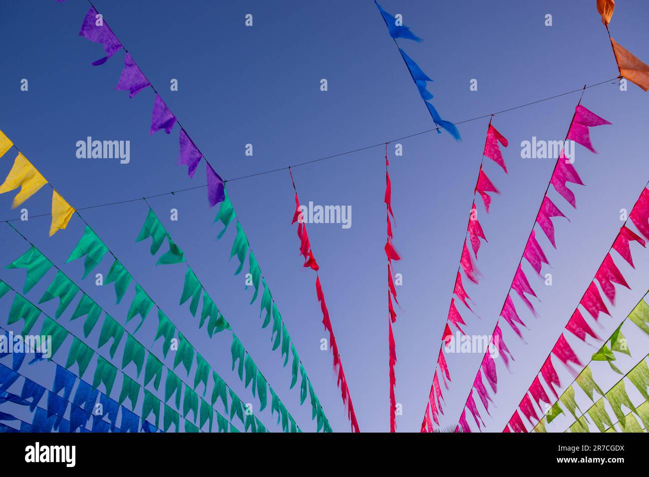 colorful flags of june parties (festas juninas or feast of saint john ...