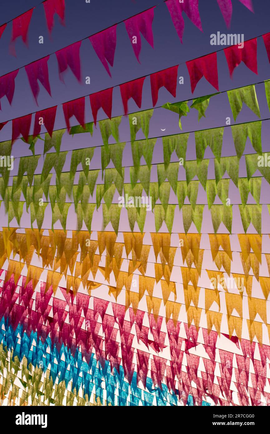 colorful flags of june parties (festas juninas or feast of saint john ...