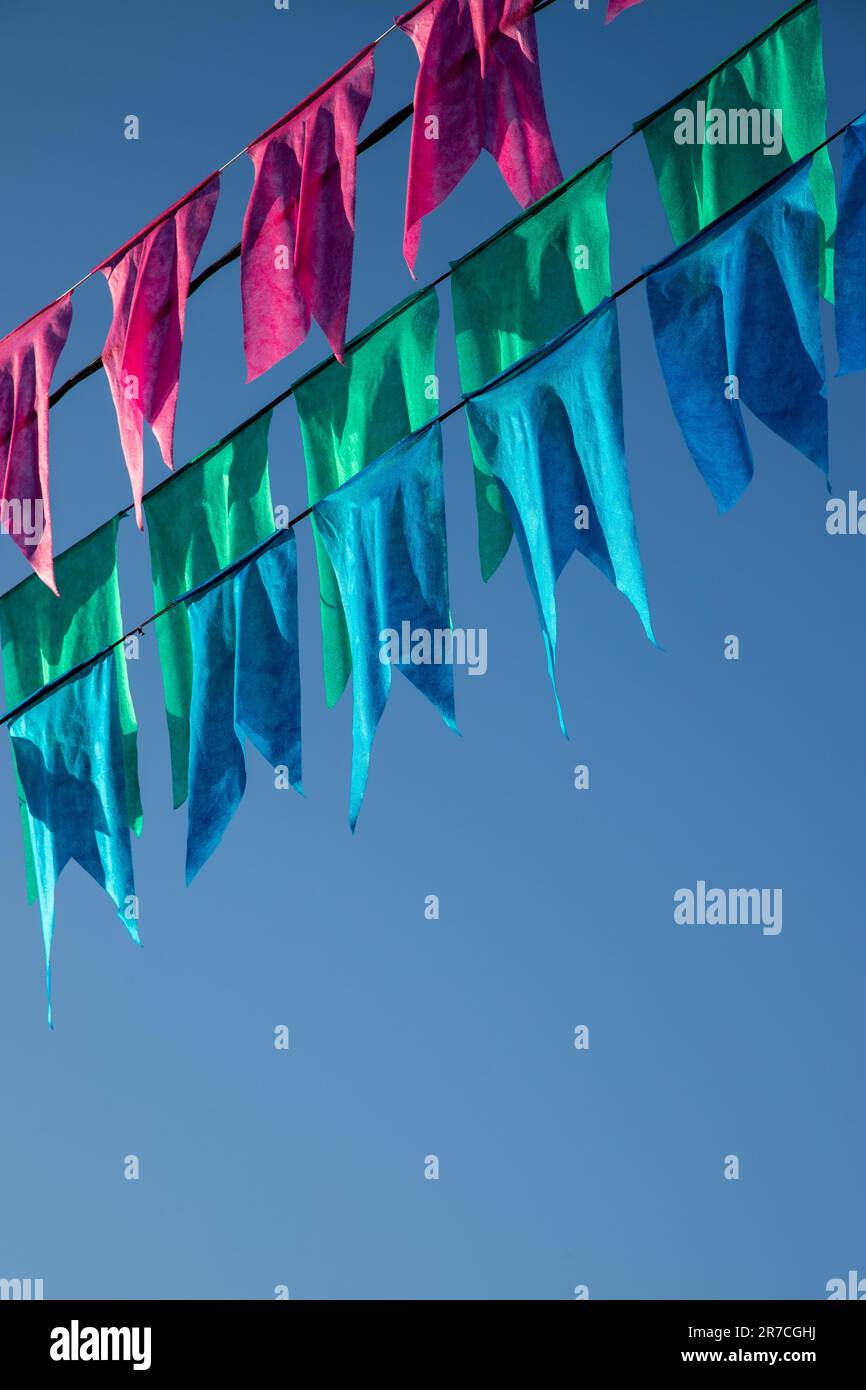 colorful flags of june parties (festas juninas or feast of saint john ...