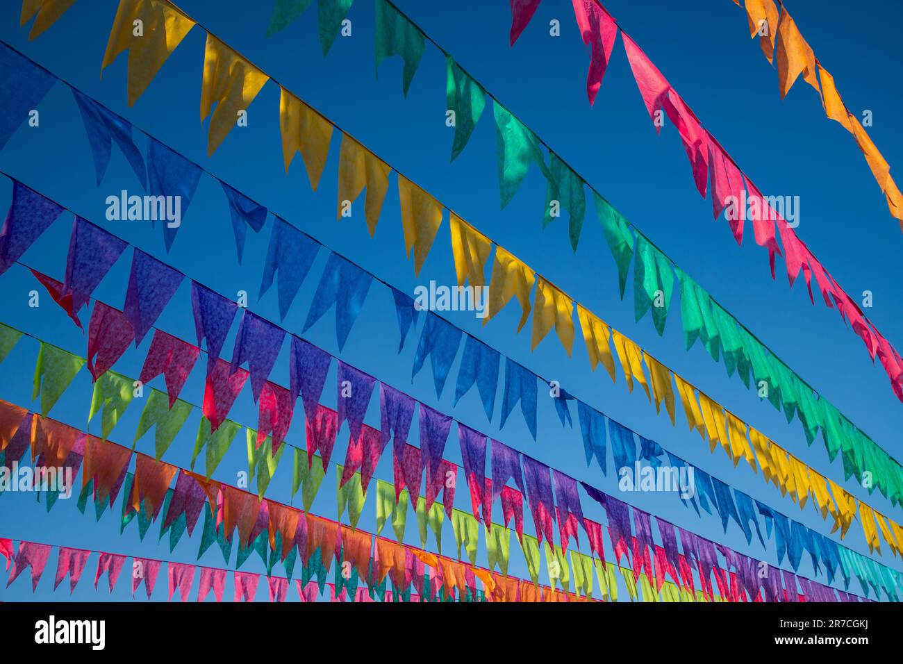 colorful flags of june parties (festas juninas or feast of saint john ...