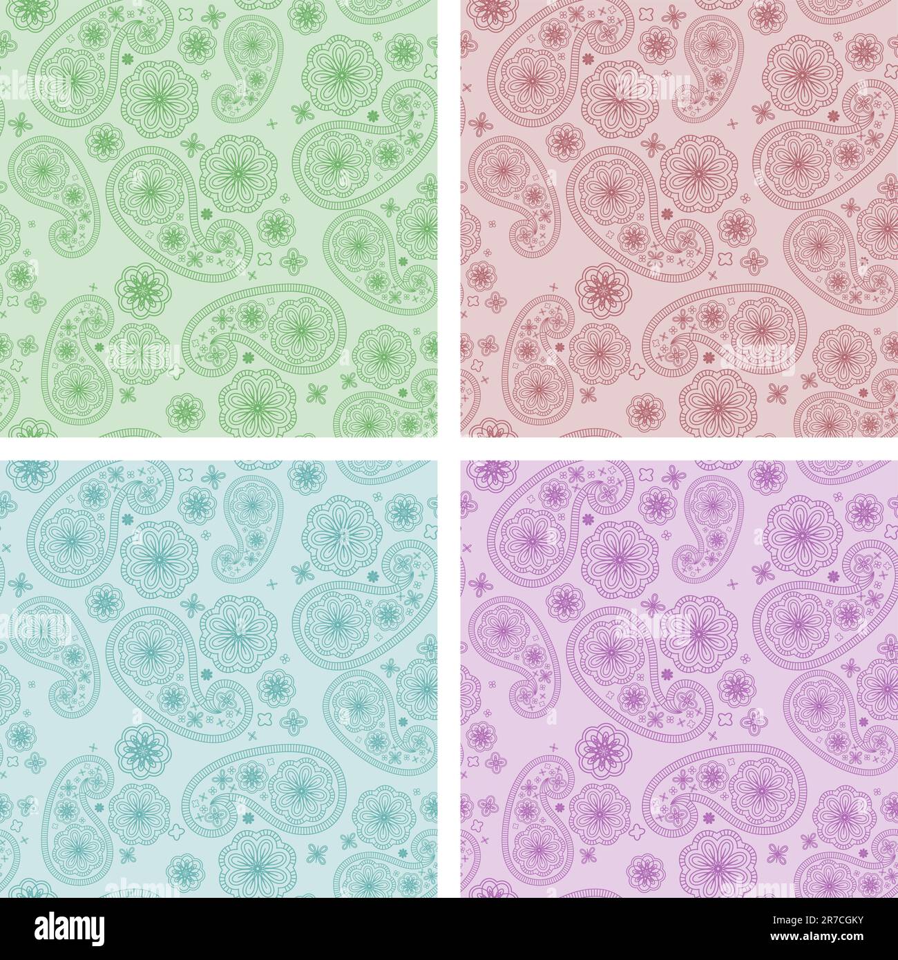 vector seamless patterns in eastern style, clipping mask Stock Vector ...