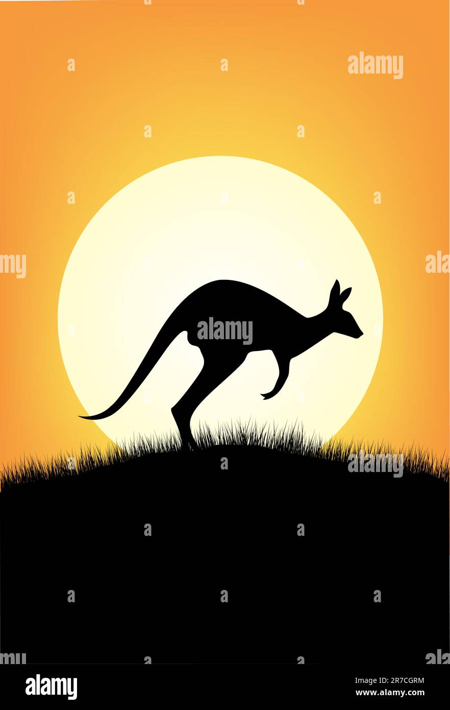 Australia outback sunset Stock Vector Images - Alamy