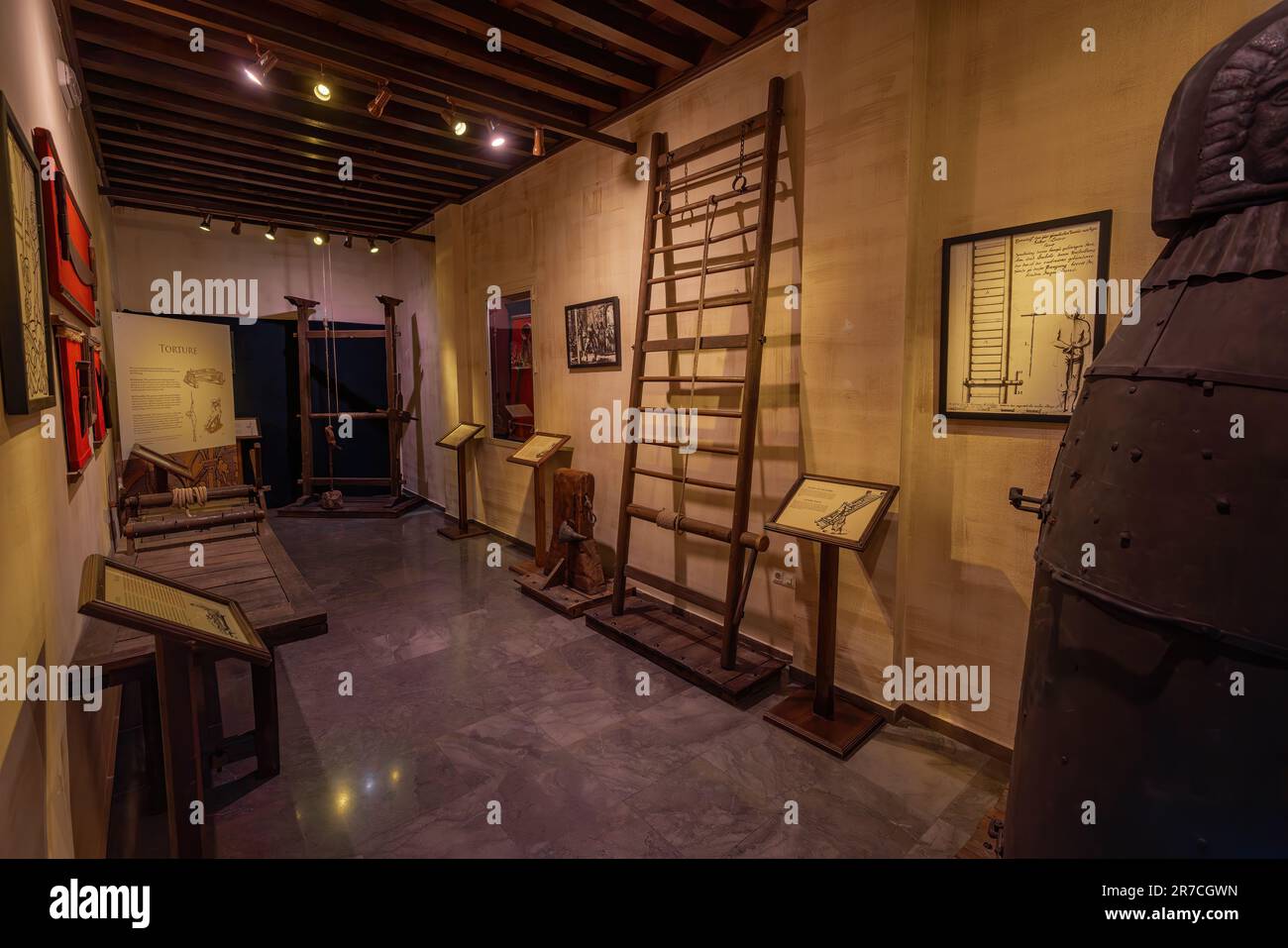 Granada, Spain - Jun 6, 2019: Ladder Rack and Instruments of Torture at ...