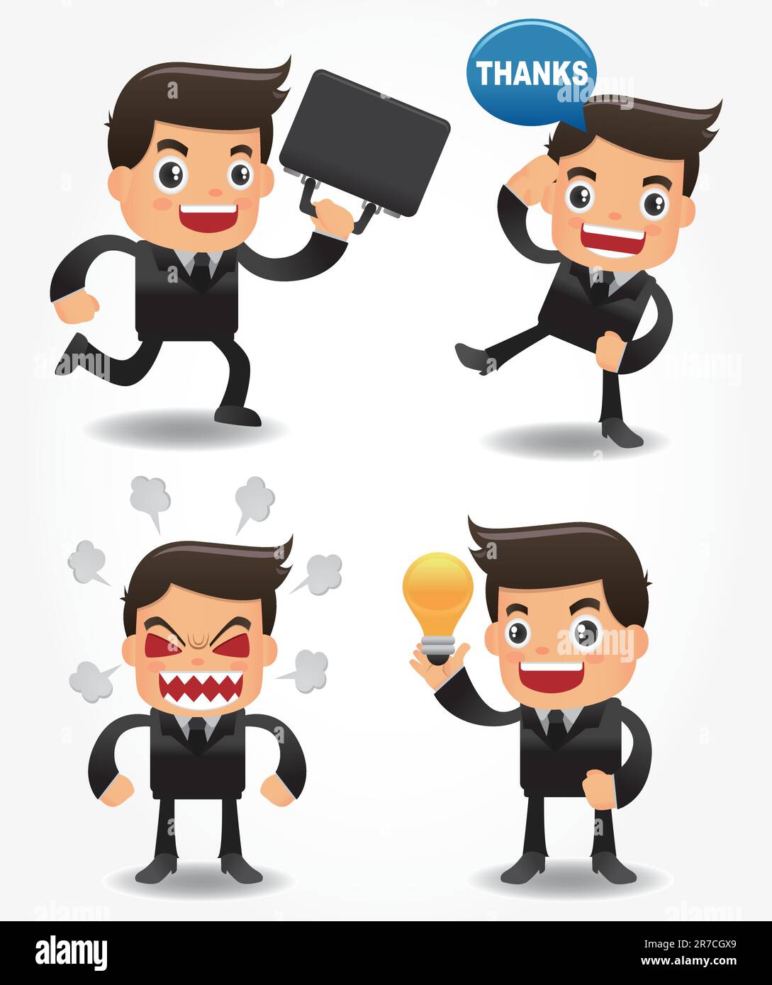 set of funny cartoon office worker Stock Vector Image & Art - Alamy