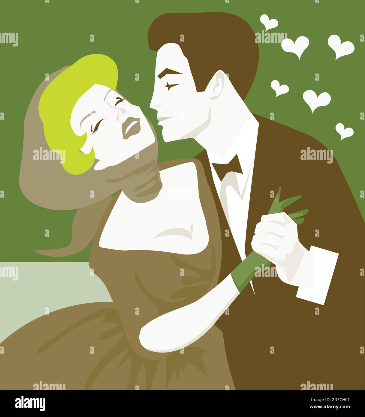 Retro Cute Couple Kisses Vintage Card Poster Stock Vector Image And Art 2327