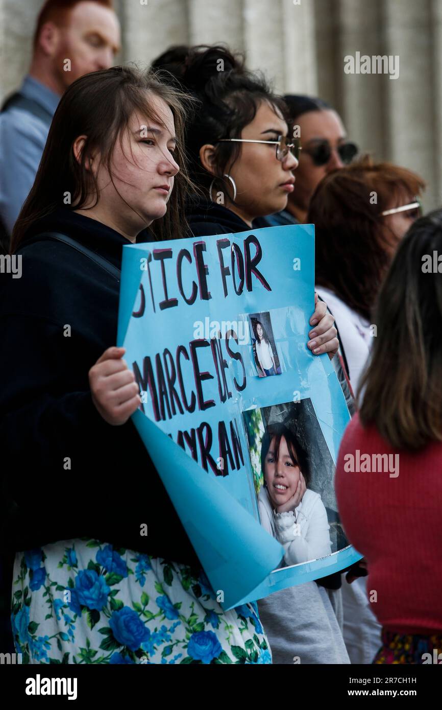 Winnipeg, Canada. 14th June, 2023. Marcedes Myran's sister, Jorden ...