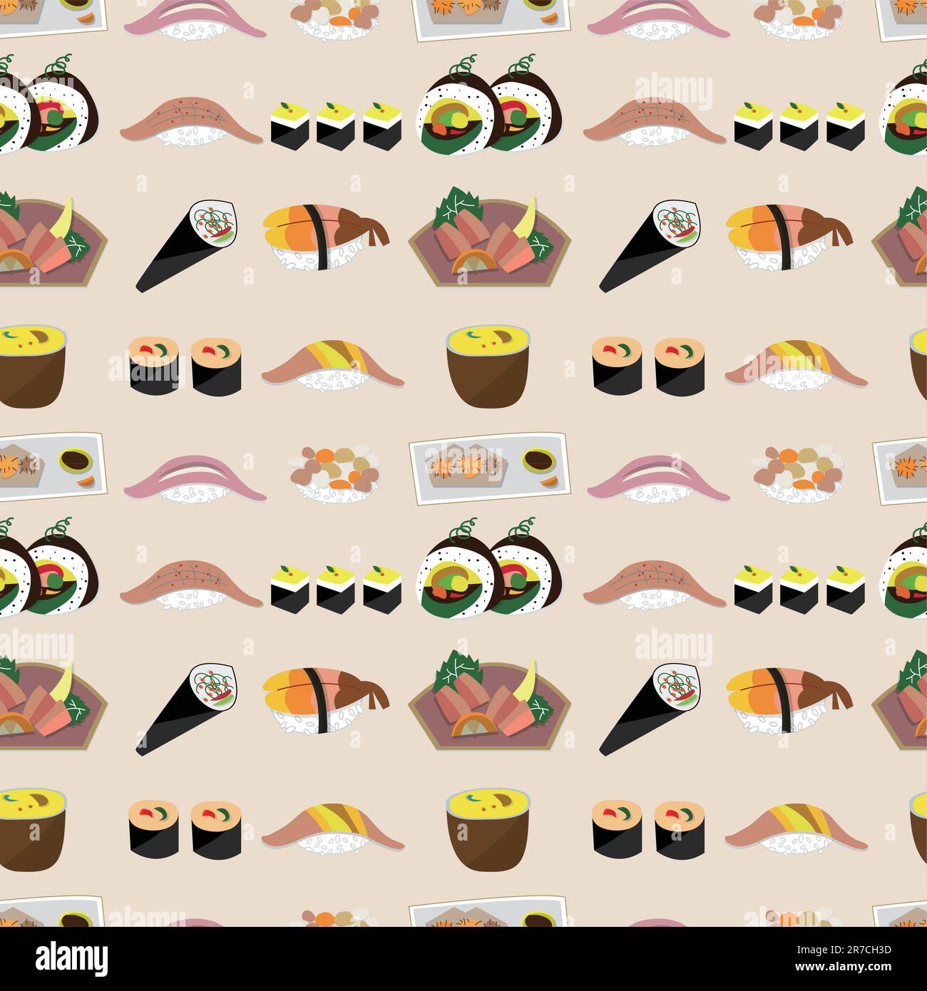 seamless Japanese food pattern Stock Vector Image & Art - Alamy