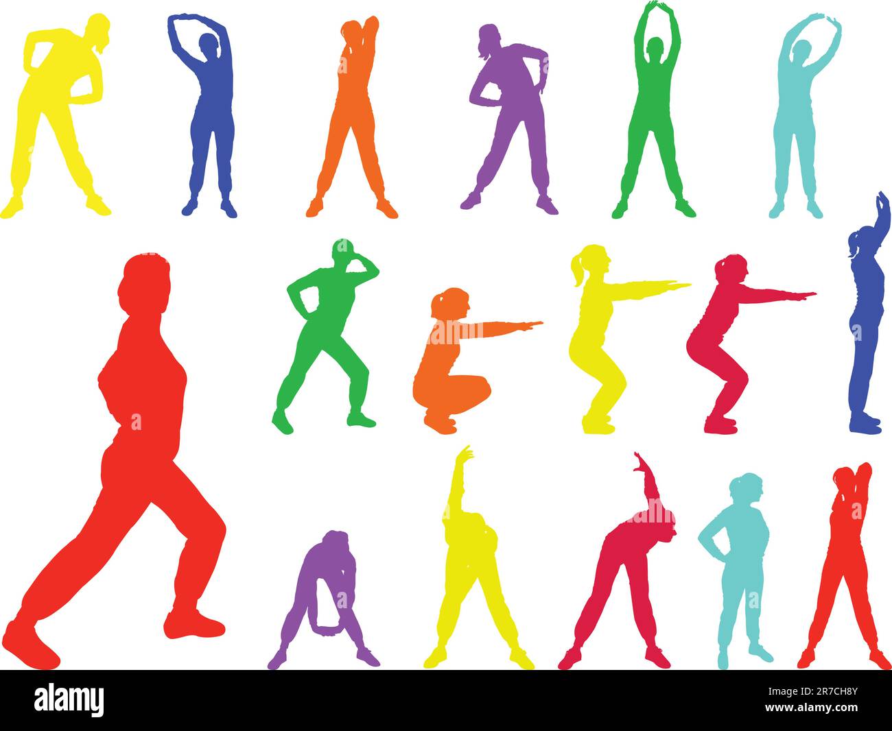 illustration of aerobic girl - vector Stock Vector Image & Art - Alamy