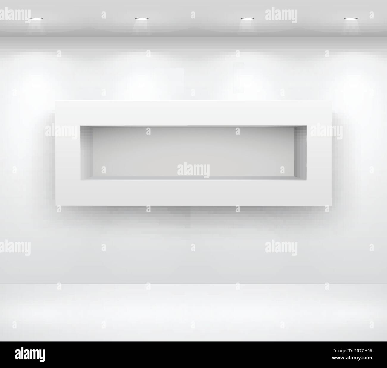 Empty shelf on light Stock Vector Images - Alamy