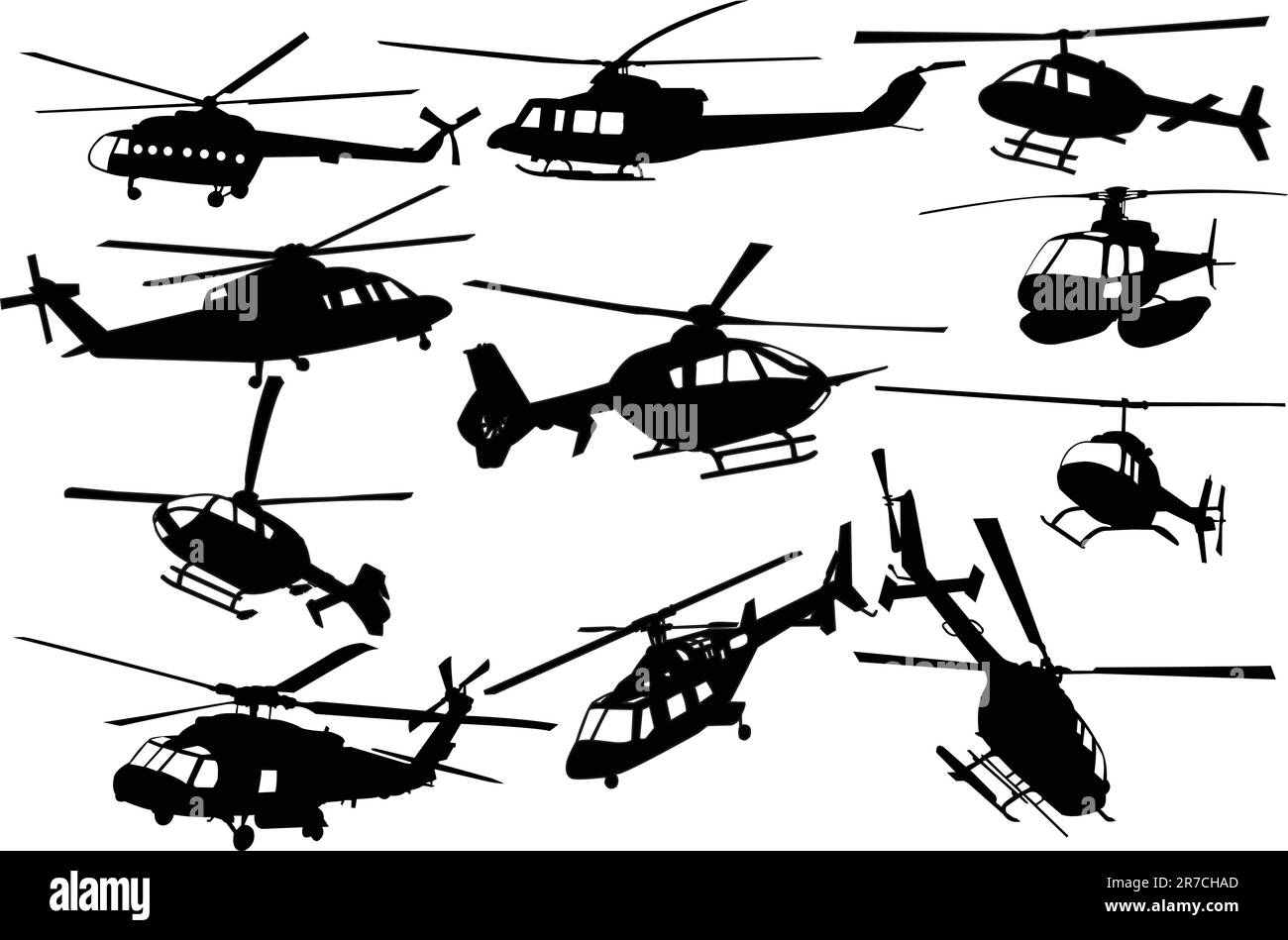 illustration of helicopters - vector Stock Vector Image & Art - Alamy